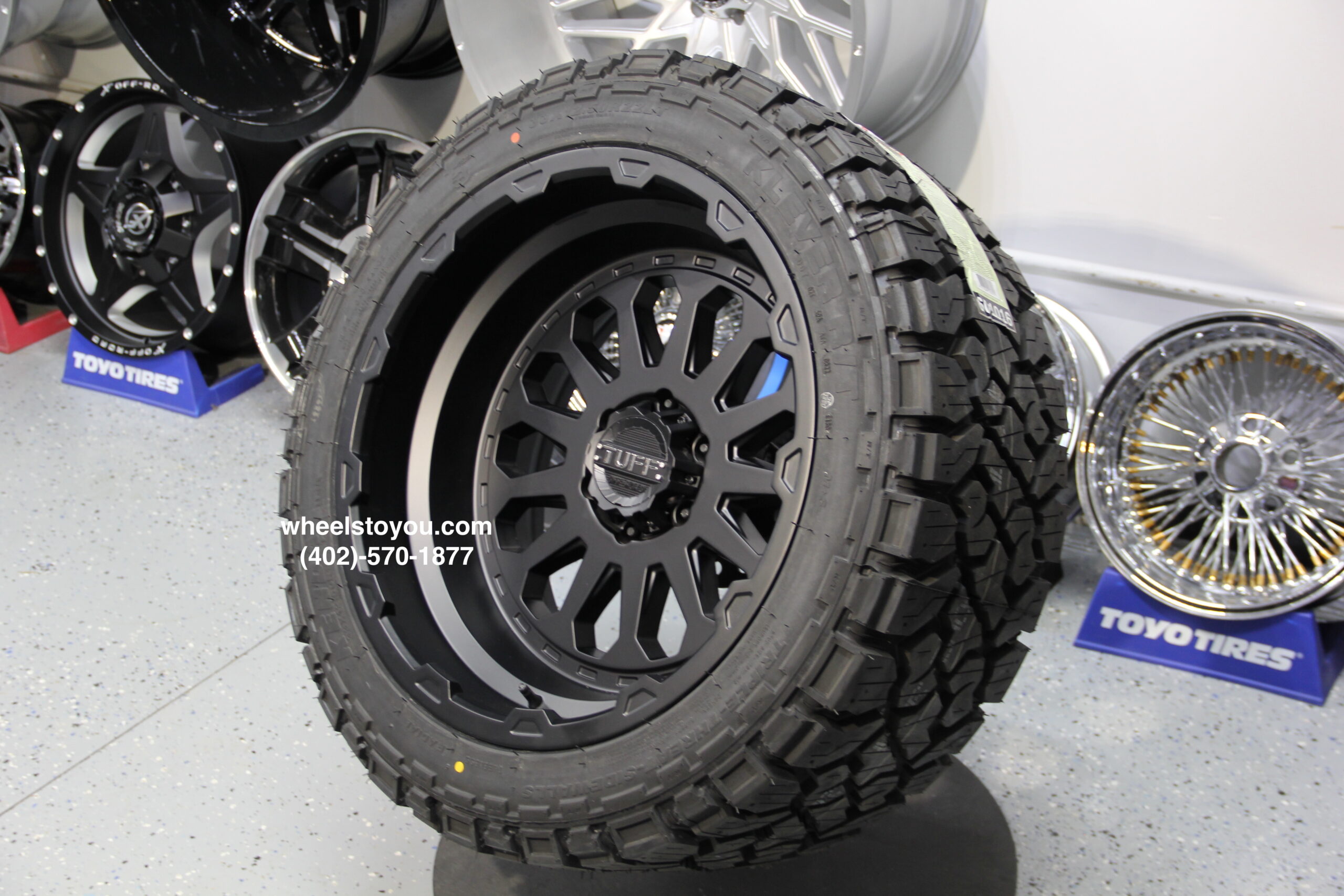 New 22x12" TUFF Matte Black Aka Dish Wheels 33" , 08/06/2023